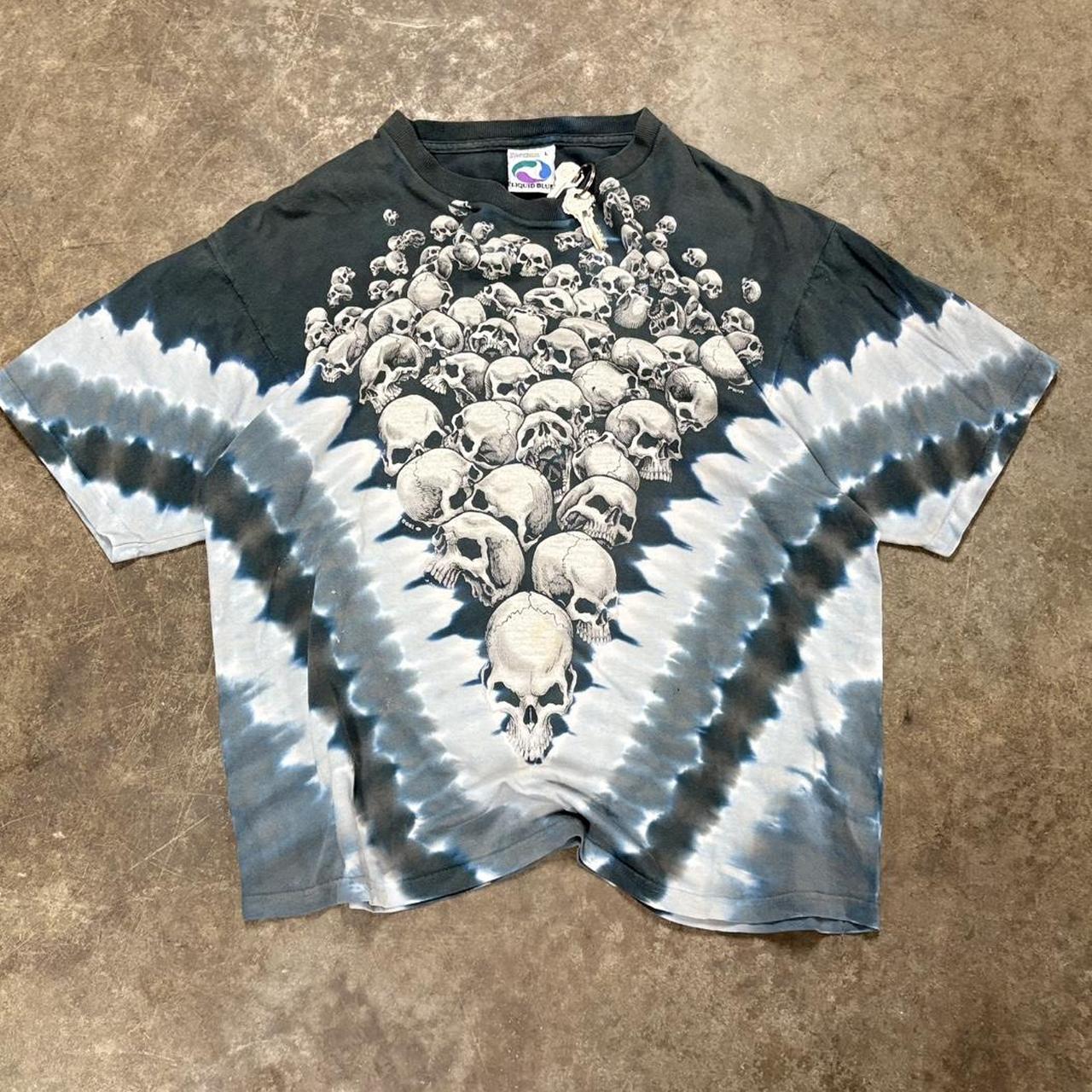 “Dm before buying!!! 1998 Liquid Blue Skull tee in... - Depop