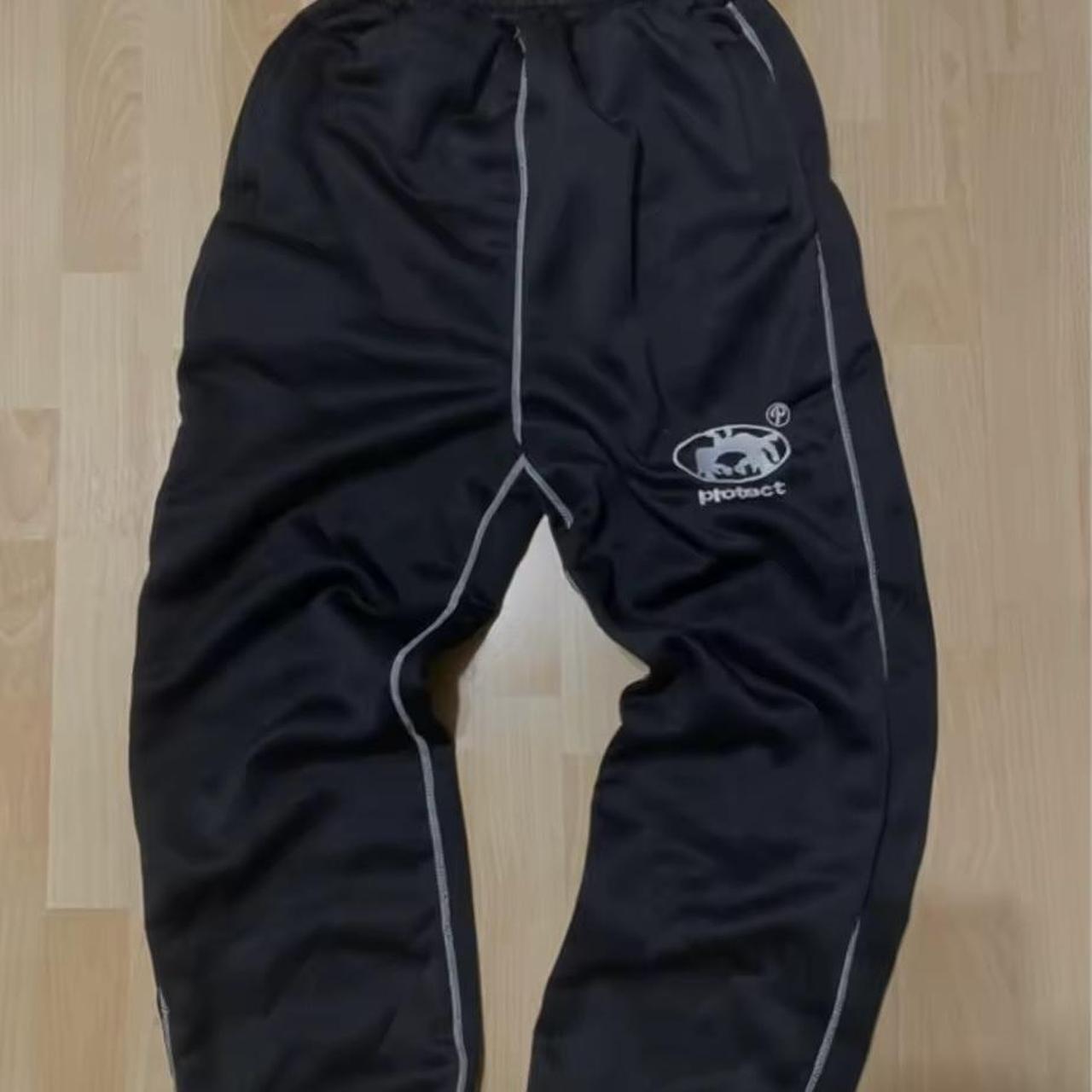 Black and grey Protect sweatpants with adjustable... | Depop
