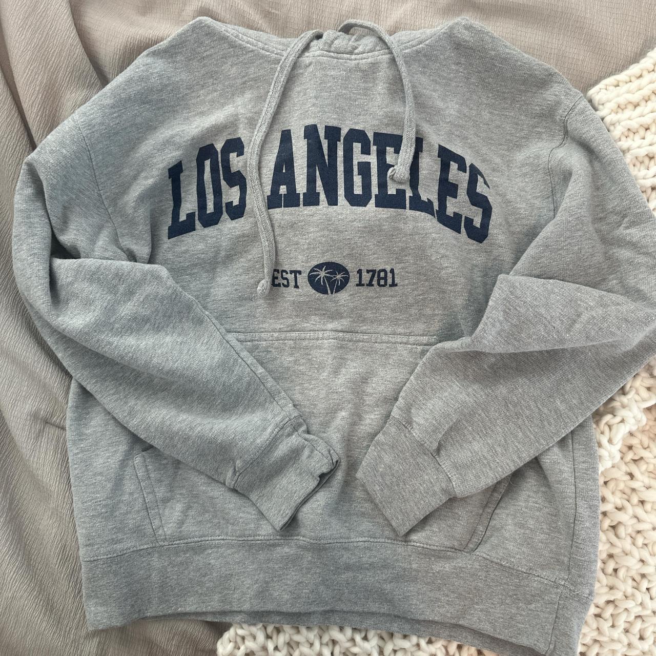 Grey Los Angeles hoodie. Size medium. - Depop