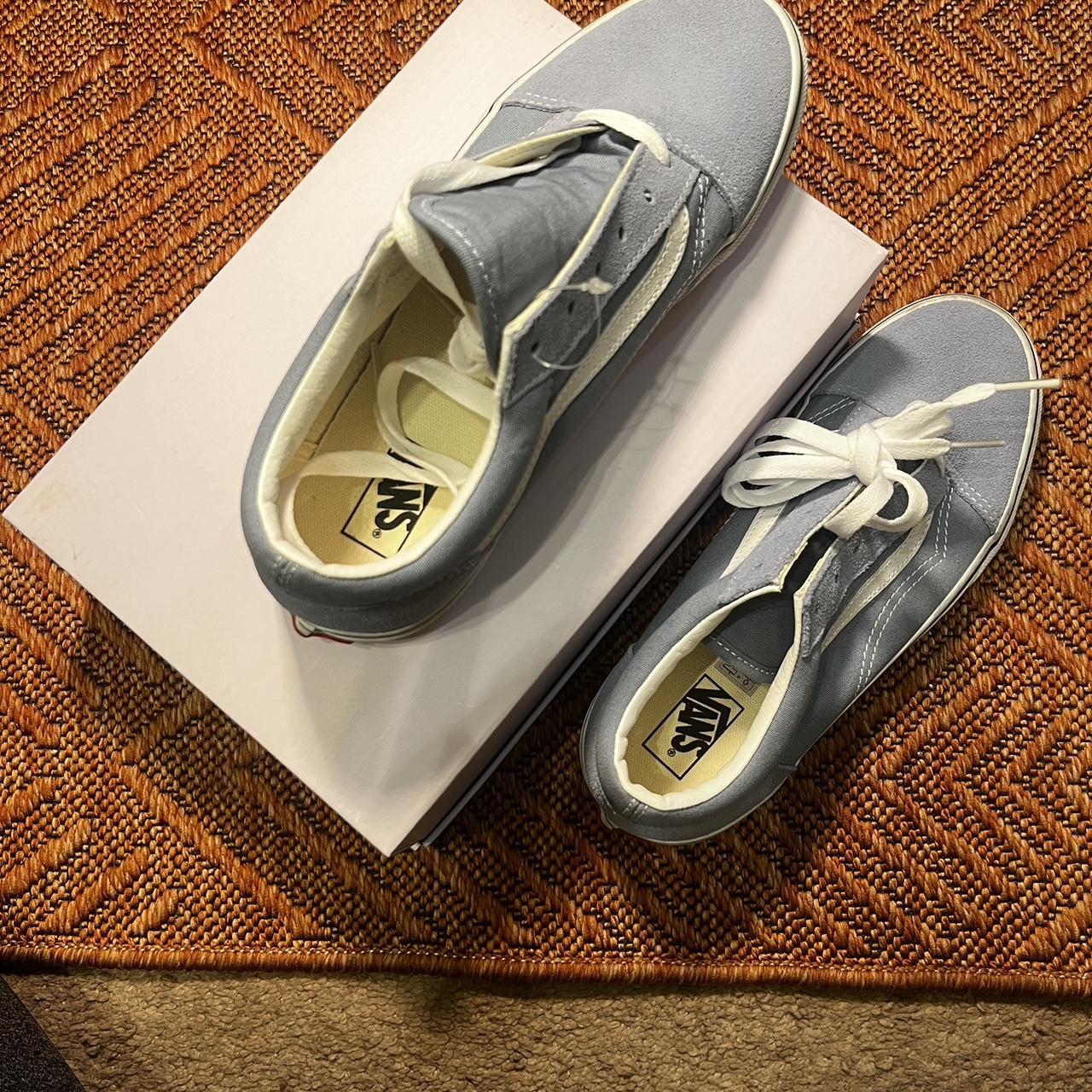 blue old skool vans size: 6.5 big kids never... | Depop