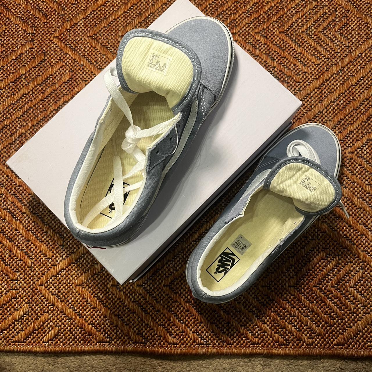 blue old skool vans size: 6.5 big kids never... | Depop