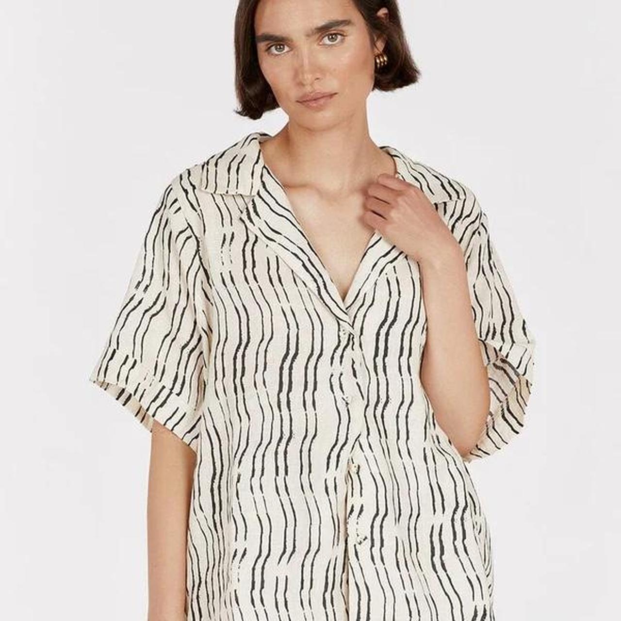 Dissh linen pant and shirt set 🤍 Size 6 set / Pants... - Depop