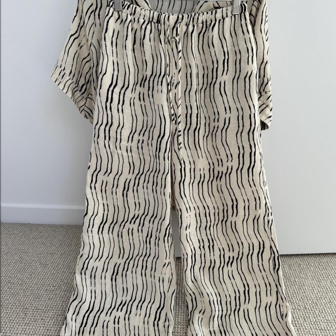 Dissh linen pant and shirt set 🤍 Size 6 set / Pants... - Depop