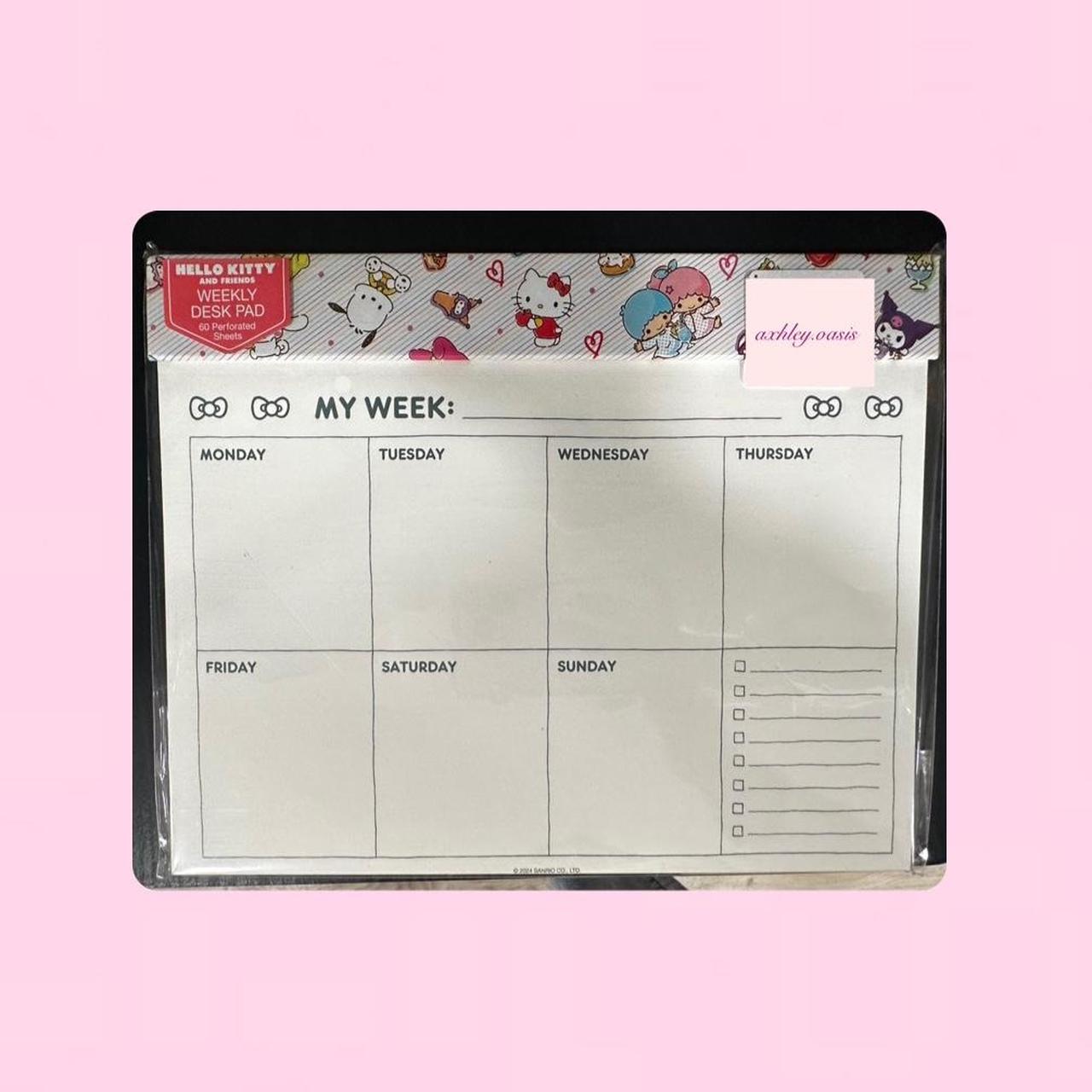 Hello kitty weekly desk pad: 60 perforated... - Depop