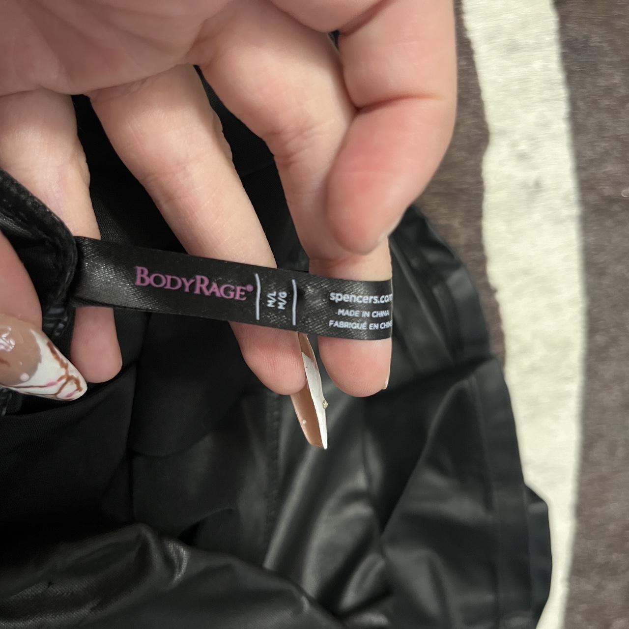 Black vinyl/pleather goth body rage mini skater... | Depop