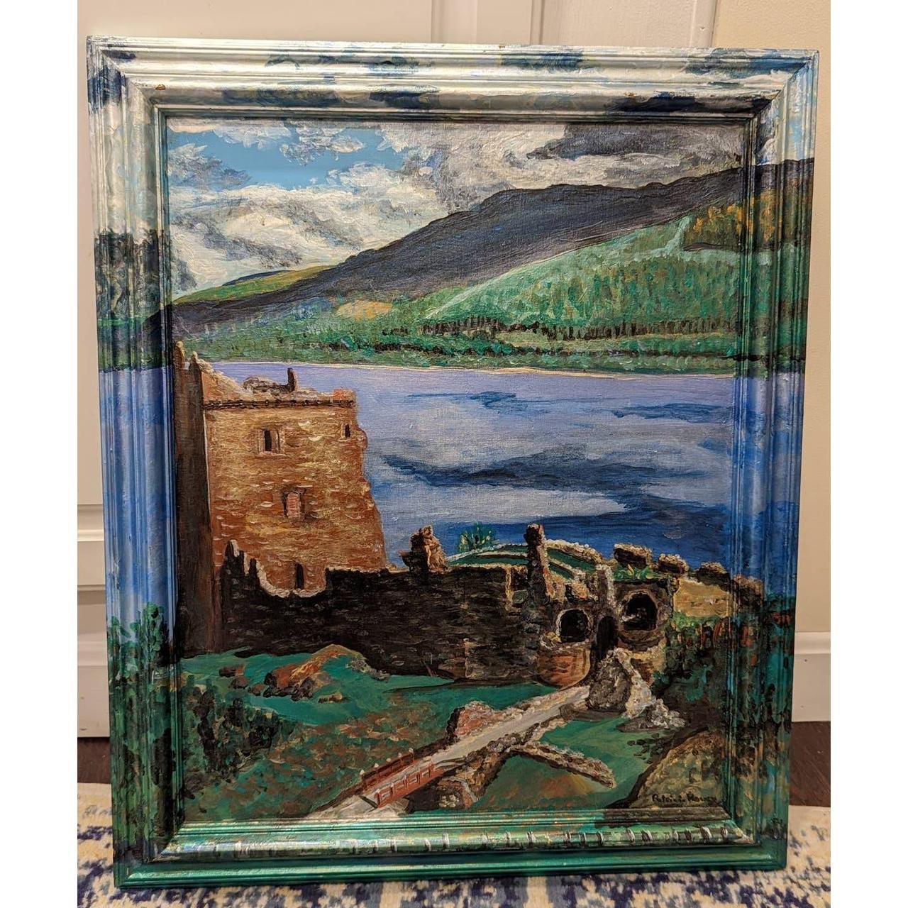 Original Over the Edge Painting Framed canvas done... - Depop