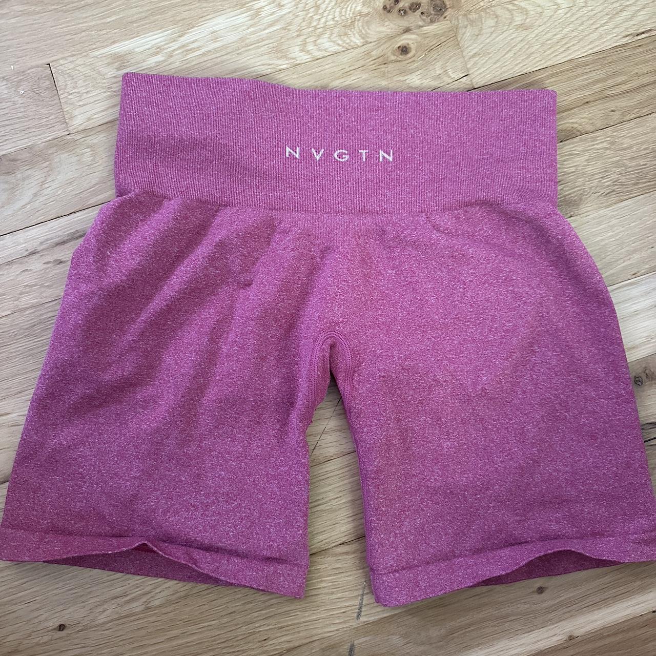 NVGTN Workout Gym Shorts - Pink/Magenta Size Medium - Depop