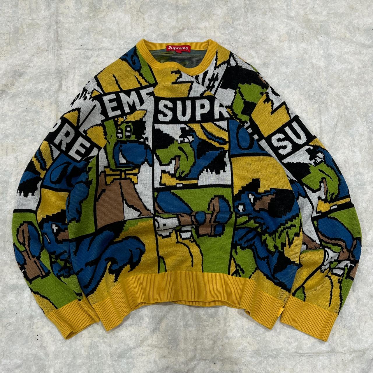 Supreme Cartoon Knit Sweater Size: Medium Used but... - Depop