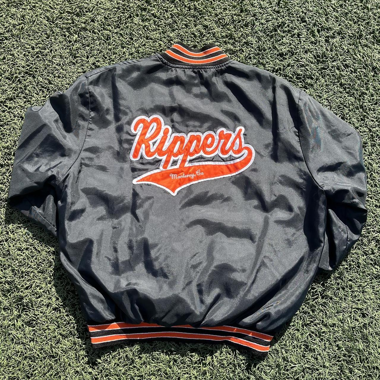 Grey and orange Rippers bomber jacket #skater | Depop