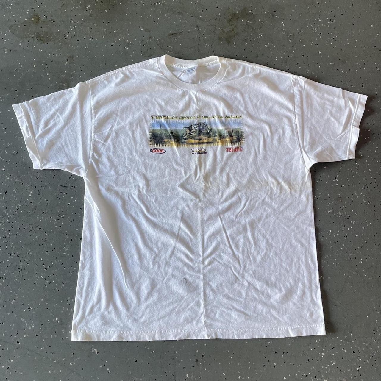 Men’s Y2K Race Car Graphic T-Shirt tagged as 2XL,... - Depop