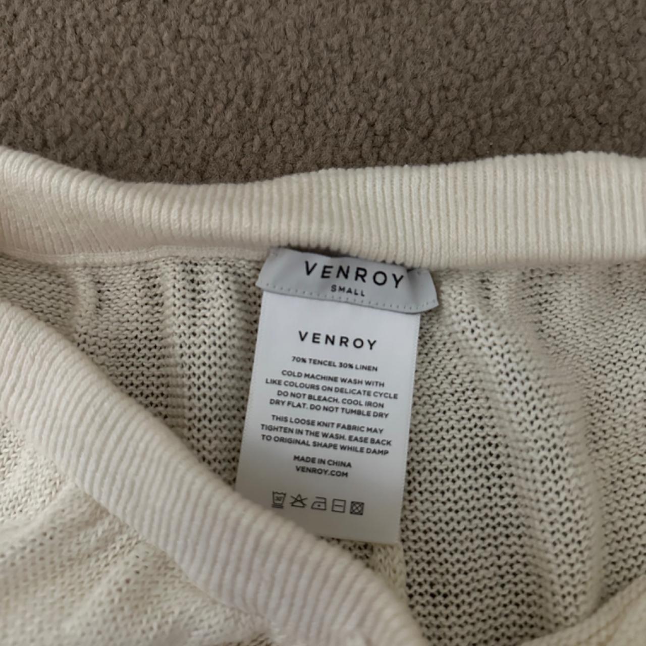 Venroy 100% linen knit shorts in cream Size small ... - Depop