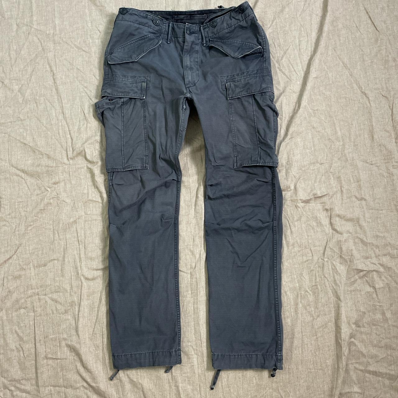 RRL by Ralph Lauren Men's Blue and Navy Trousers | Depop