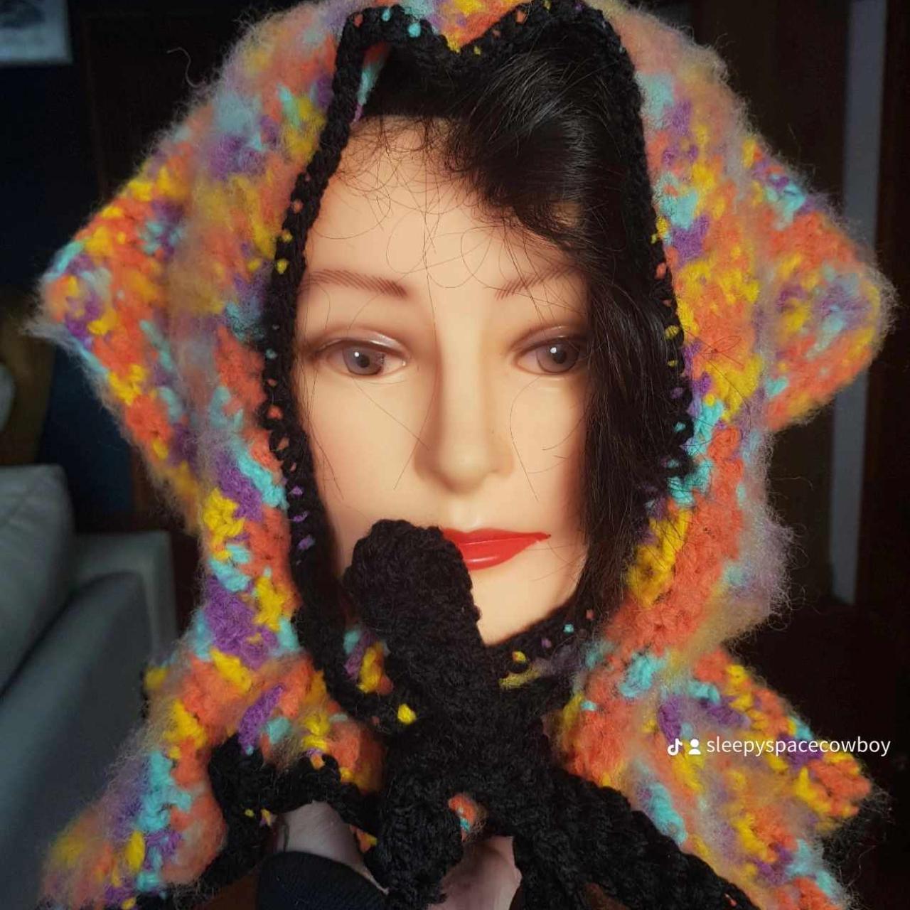 Super cute Handmade crochet jester hood with little... - Depop