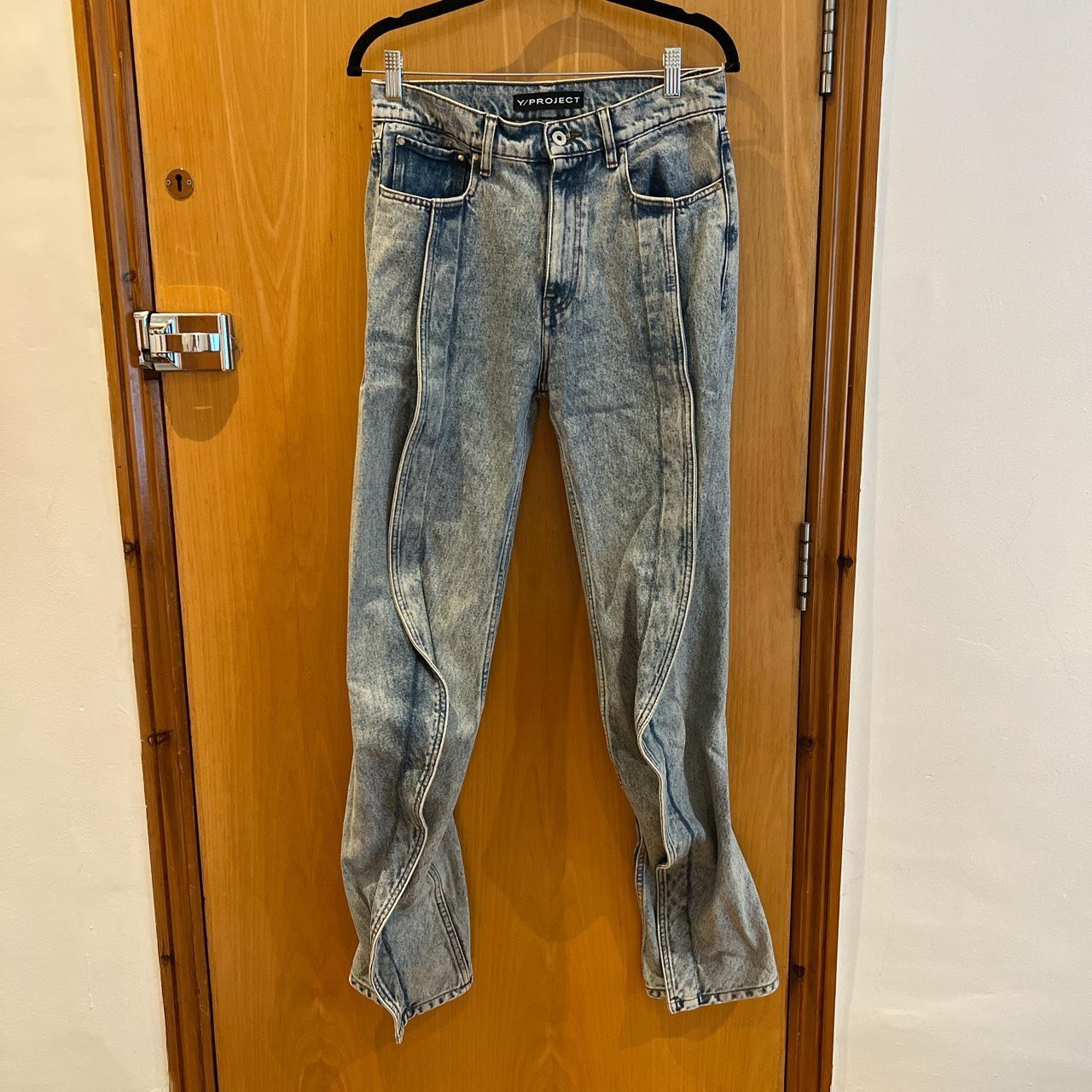 Y/Project blue/acid wash banana jeans. Perfect... - Depop
