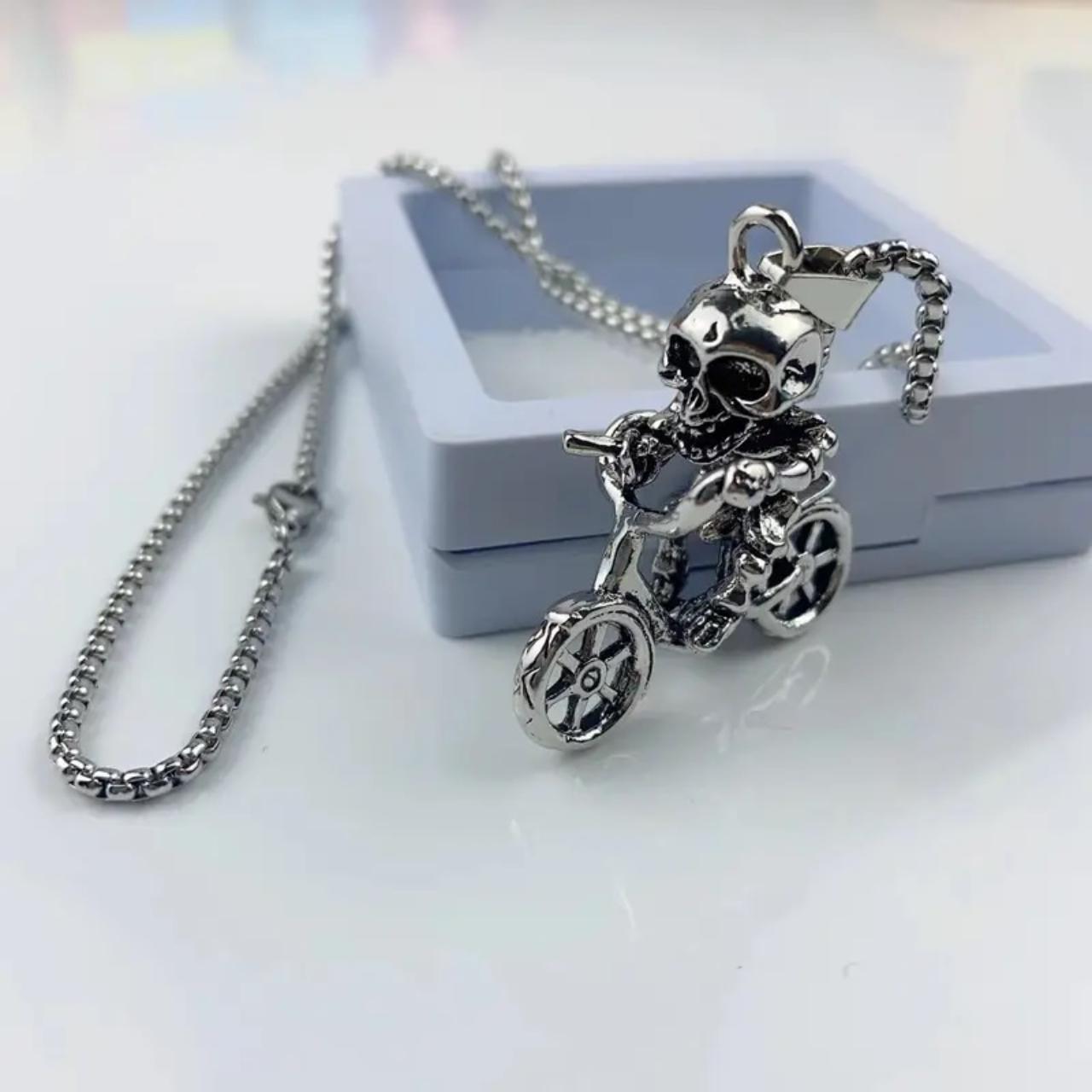 Stainless steel Ghost rider pendant with 60cm 3mm... - Depop