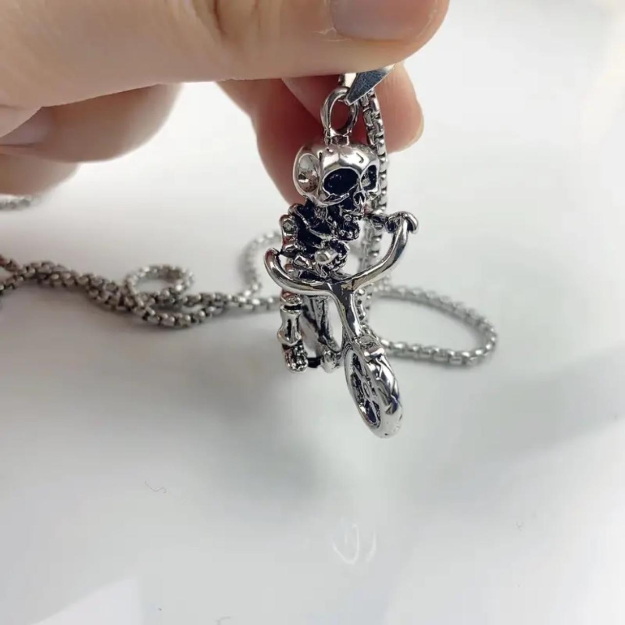 Stainless steel Ghost rider pendant with 60cm 3mm... - Depop