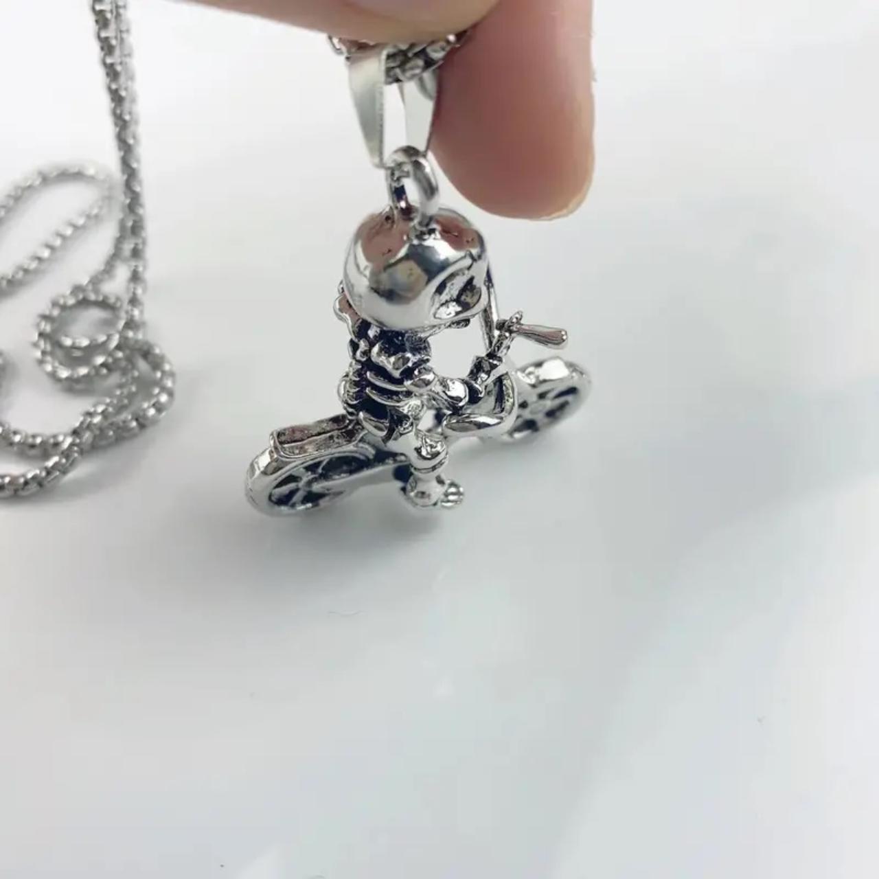 Stainless steel Ghost rider pendant with 60cm 3mm... - Depop