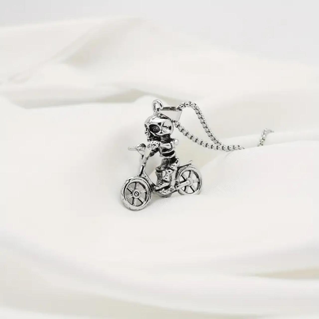 Stainless steel Ghost rider pendant with 60cm 3mm... - Depop