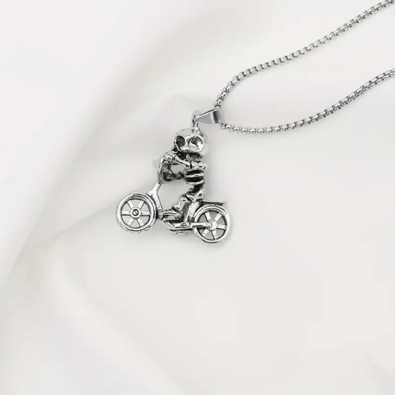 Stainless steel Ghost rider pendant with 60cm 3mm... - Depop