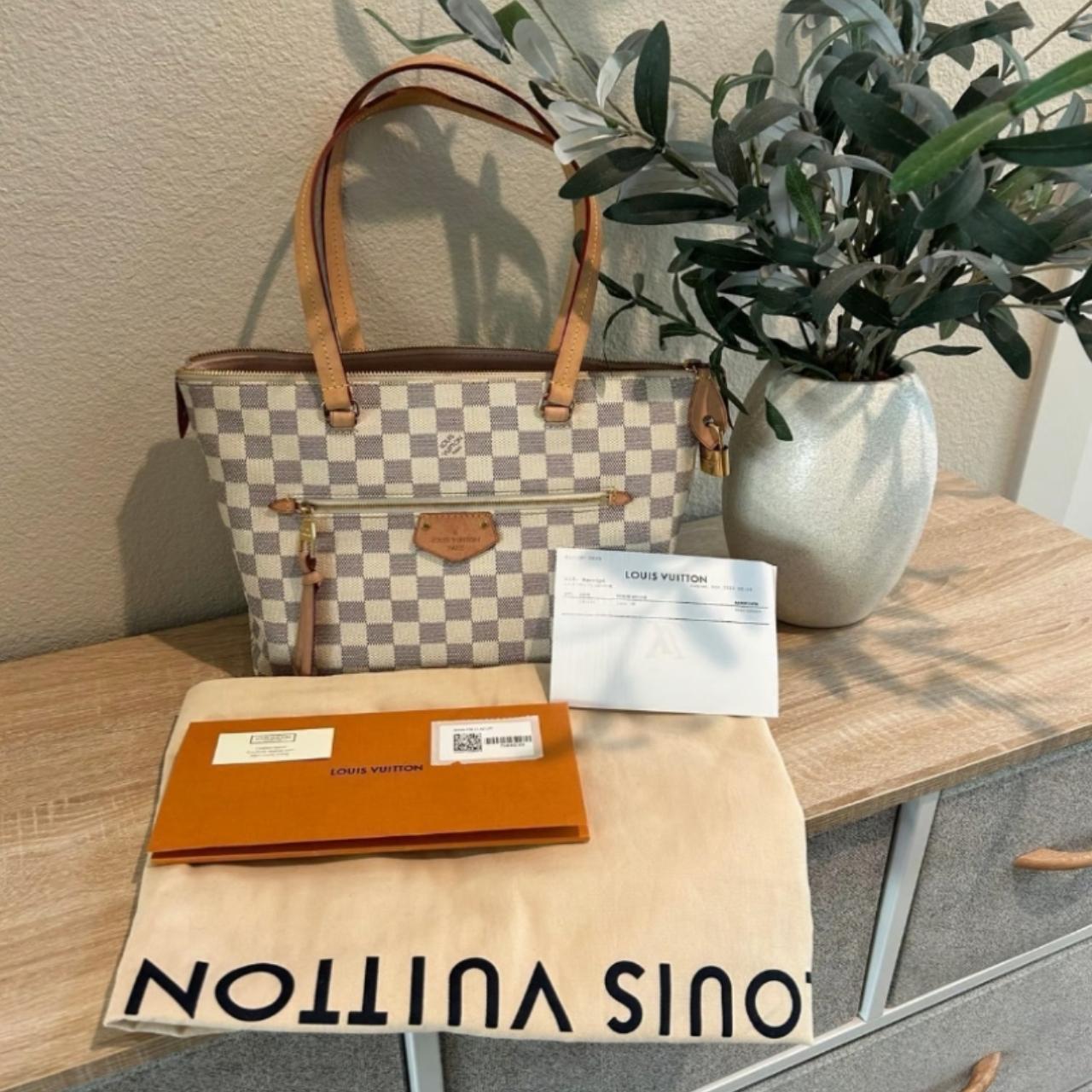 The Louis Vuitton Lena Damier Azur PM handbag with... - Depop