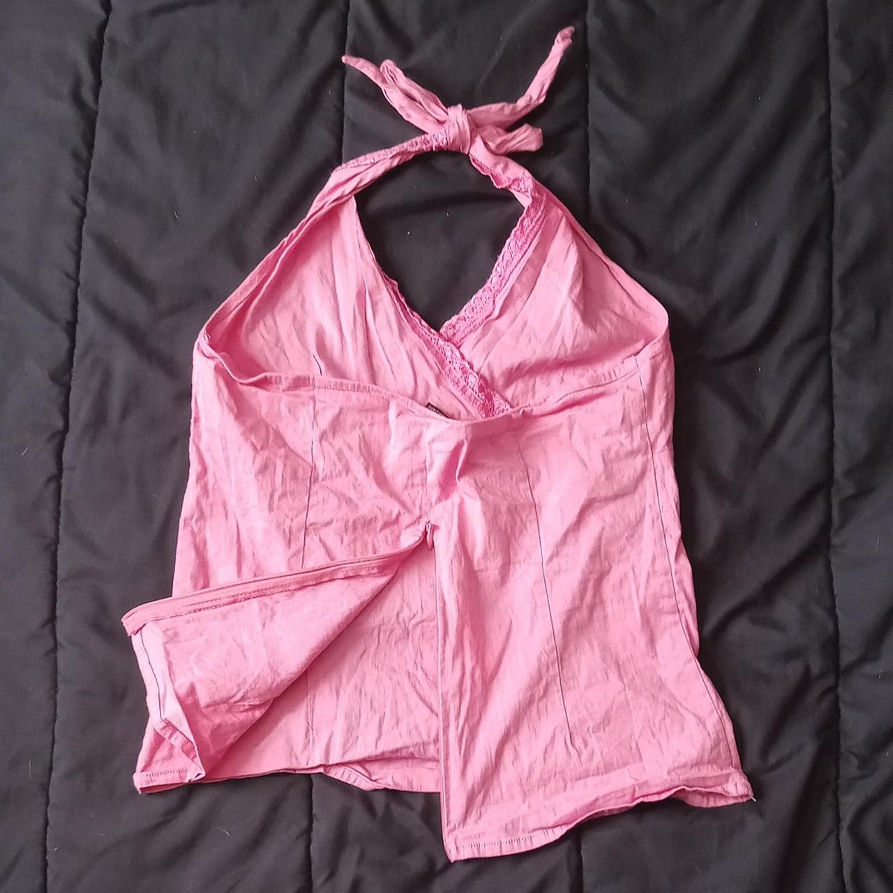 2000s pink halter top #2000s #y2k #haltertop - Depop