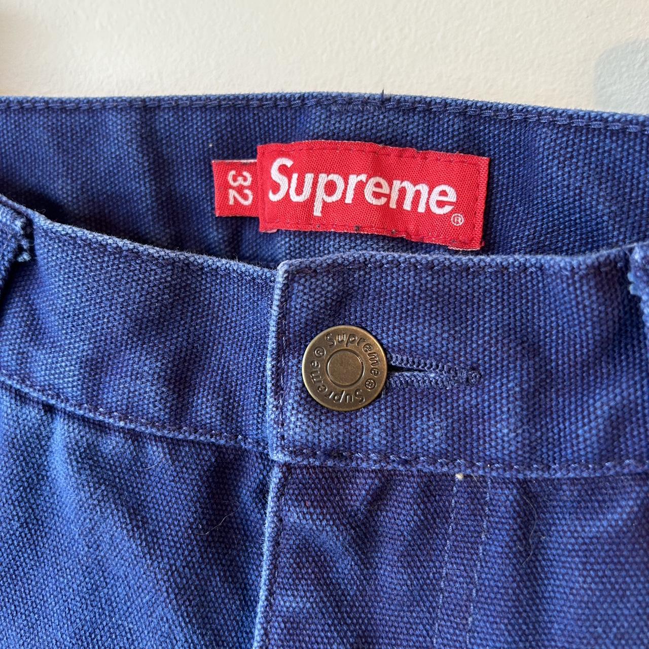 Supreme double knee workwear jean dark... - Depop