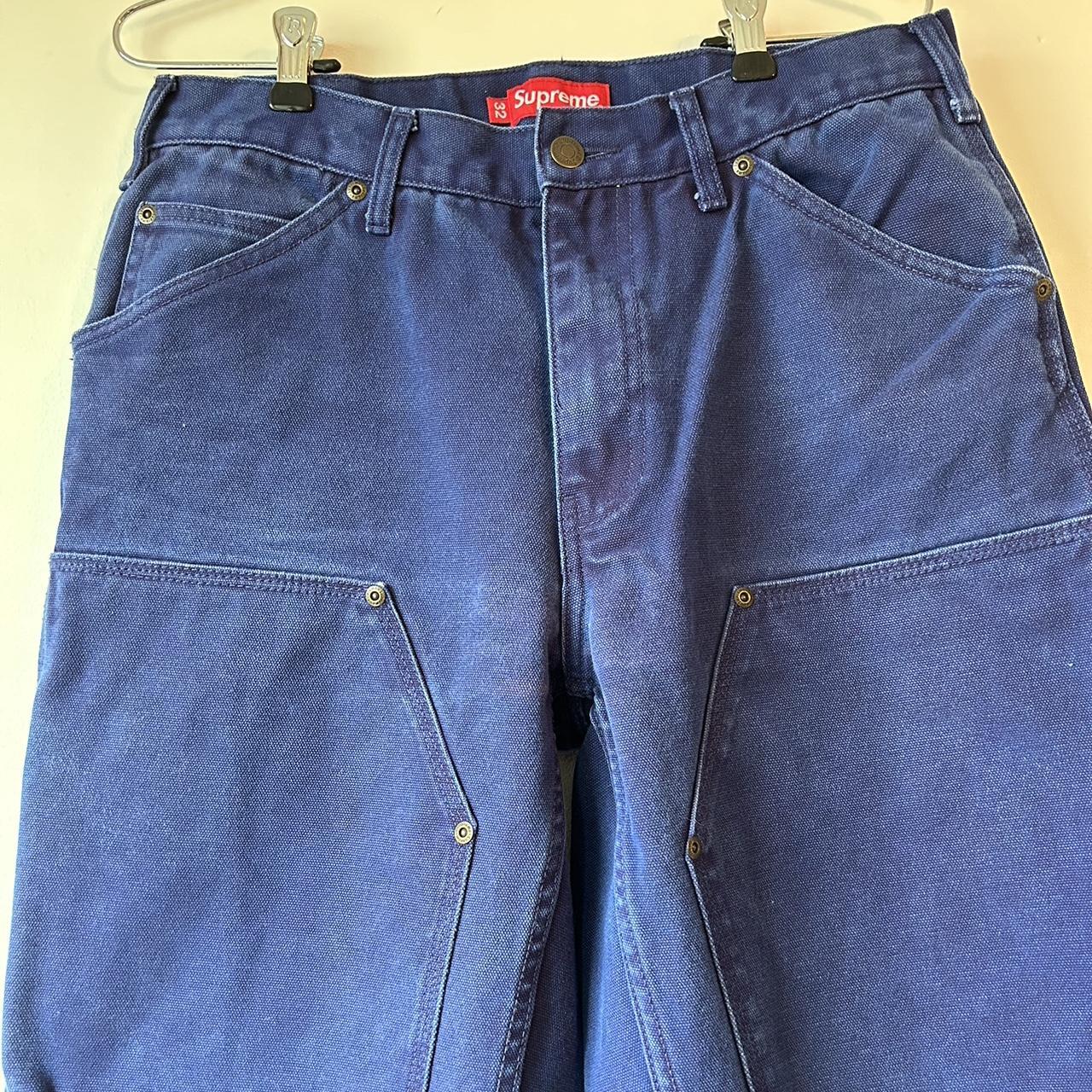 Supreme double knee workwear jean dark... - Depop