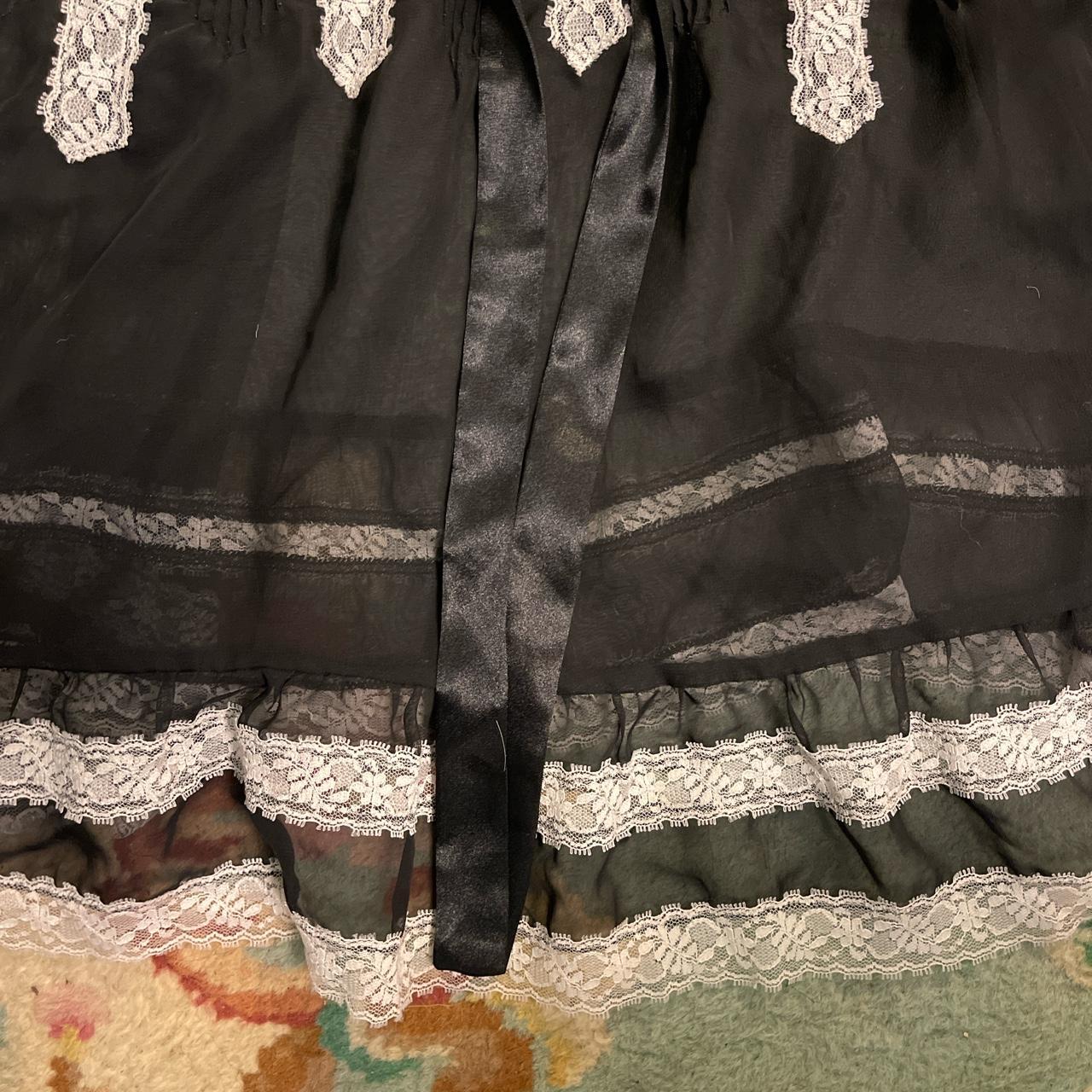 Vintage 90s / y2k babydoll mesh sheer black and... - Depop