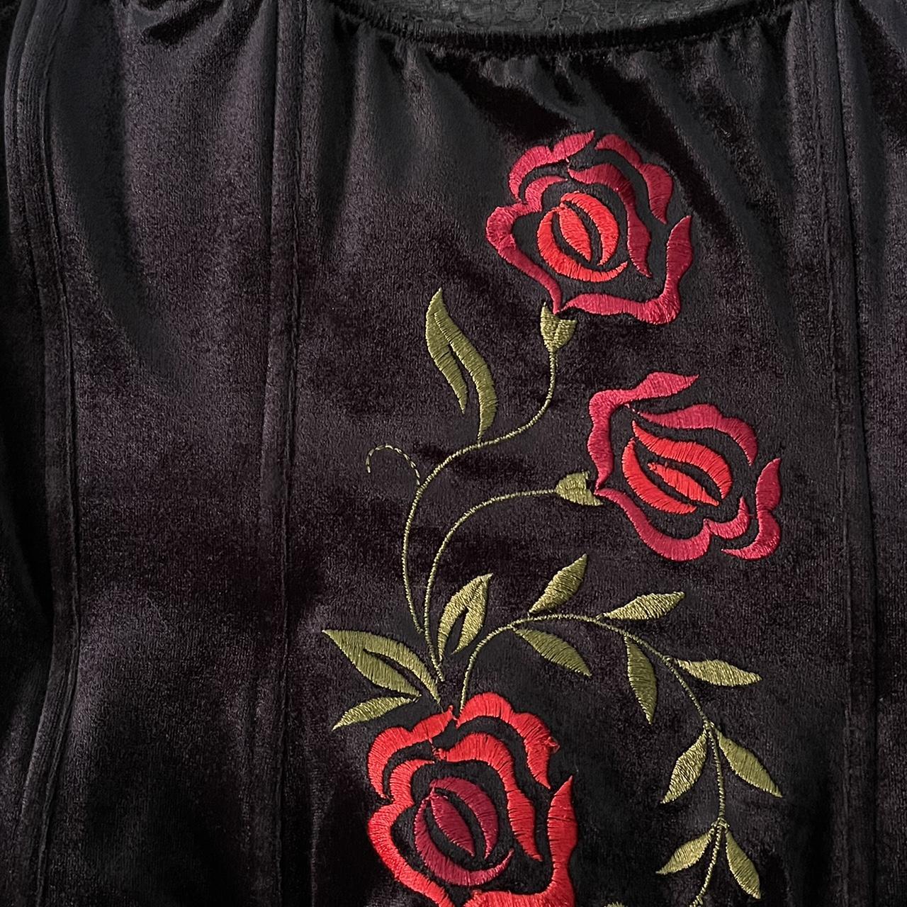 Vintage Victoria secret velvet rose corset. From the... - Depop