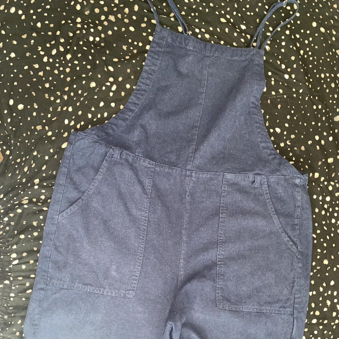 Navy Blue Overalls Cotton And Linen From The Depop