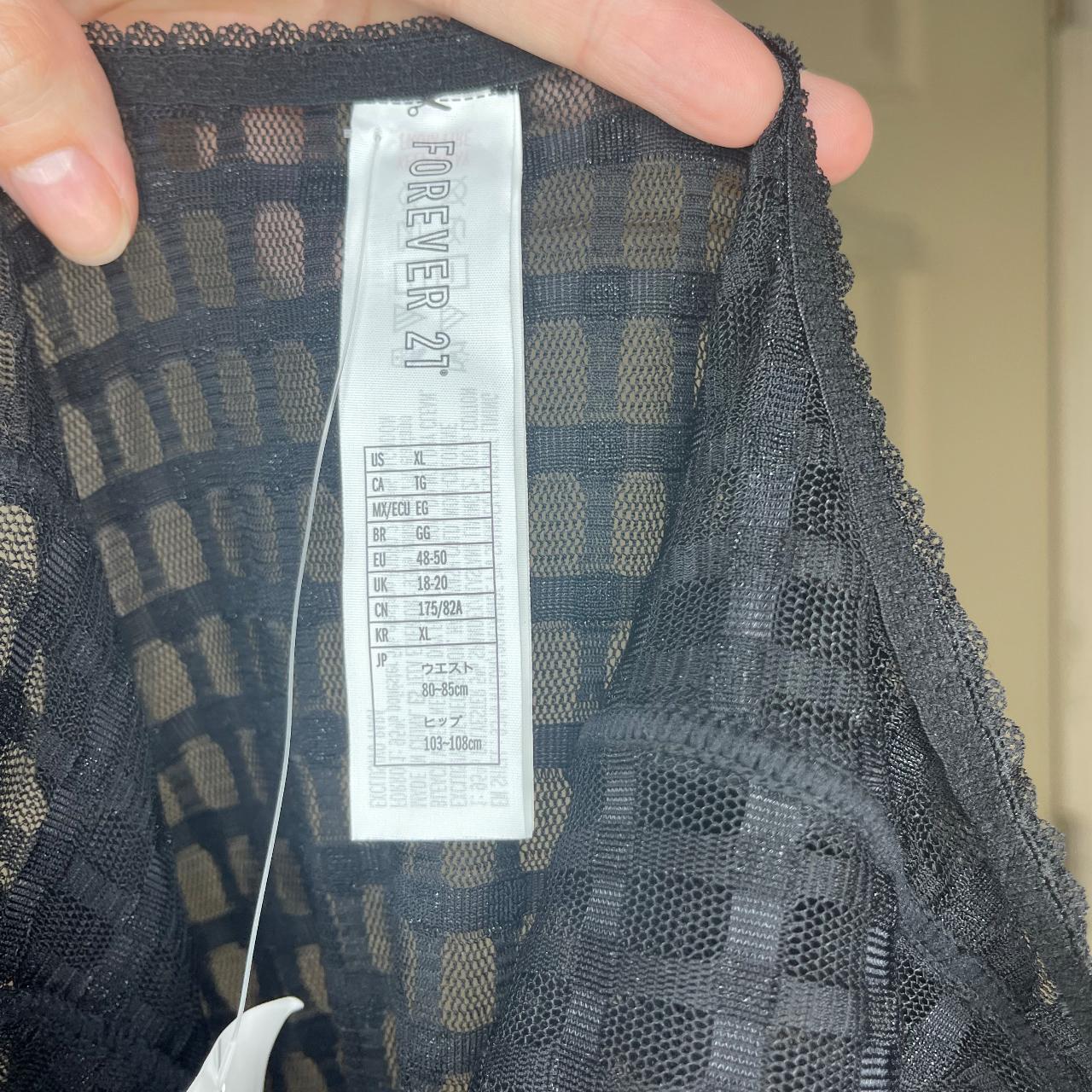 black mesh grid pattern lingerie body suit - Depop