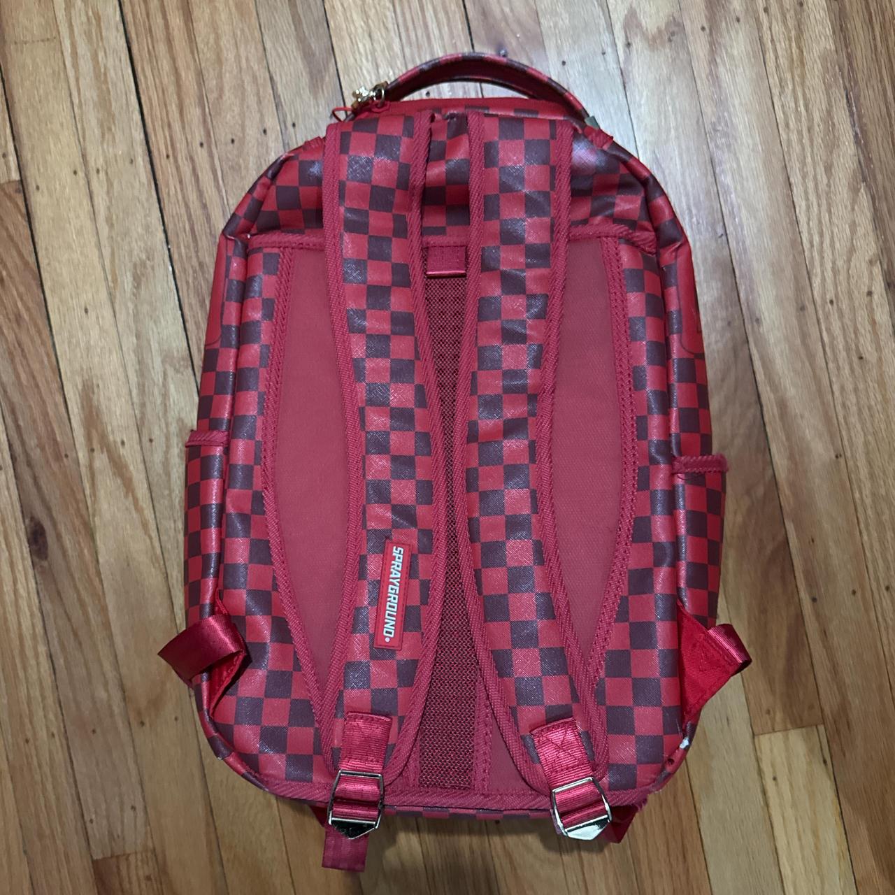 Red Checkered Sprayground Backpack Minor signs of... - Depop