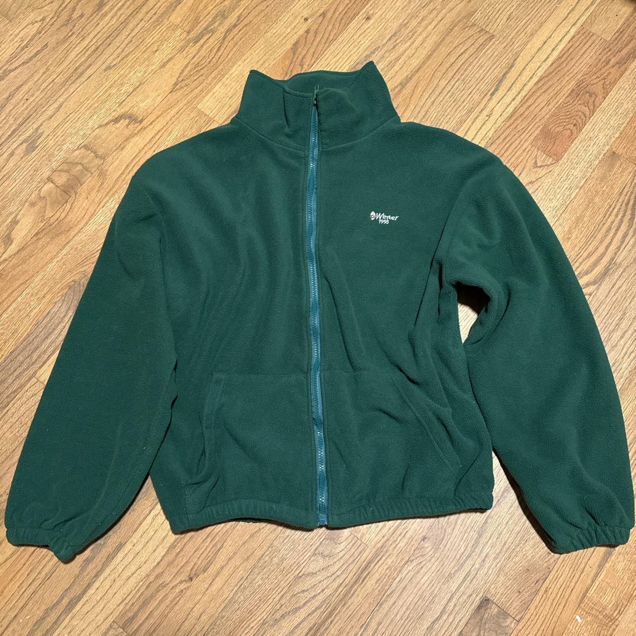 Green Winter Zip Up - Depop
