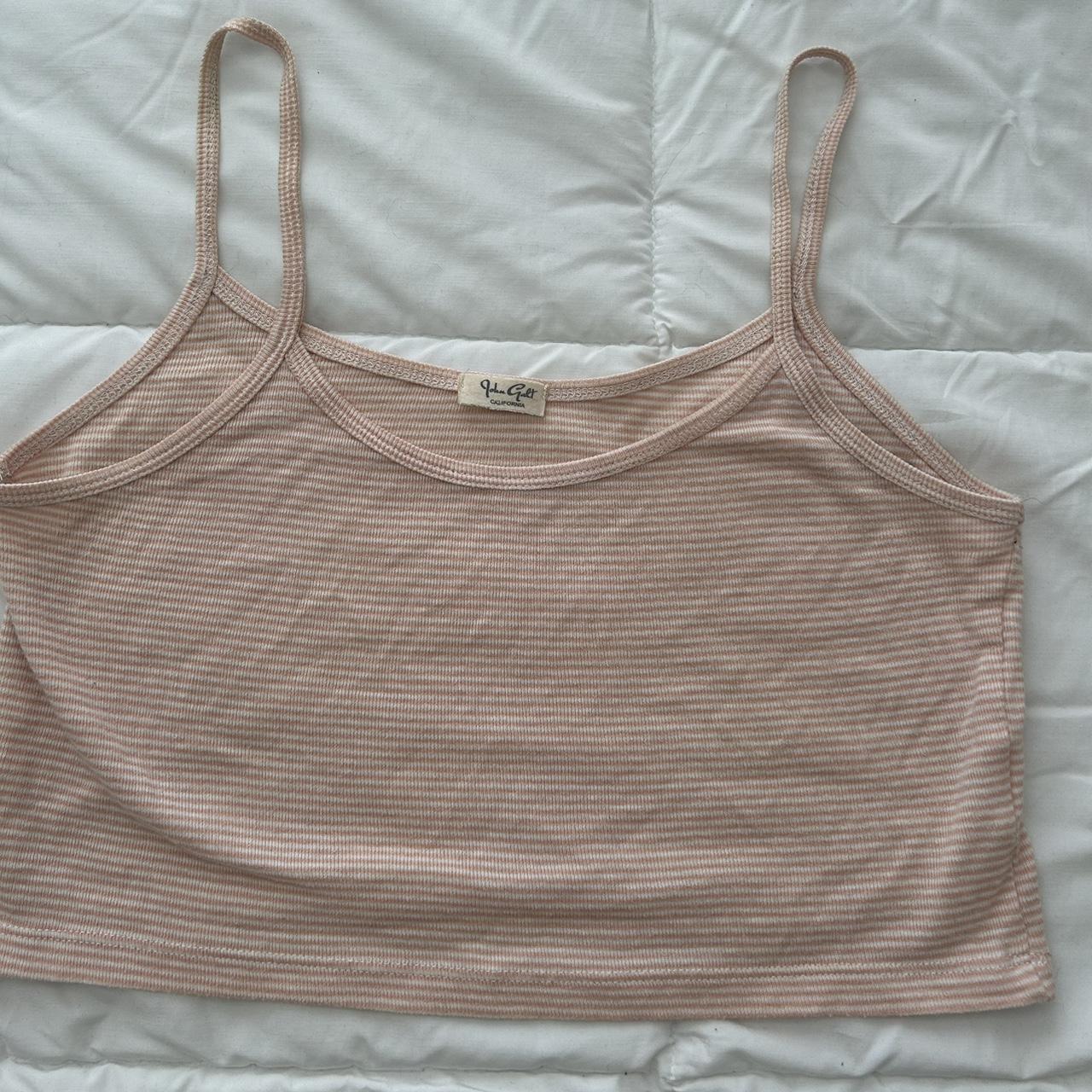 Brandy Melville pink striped tank - Depop