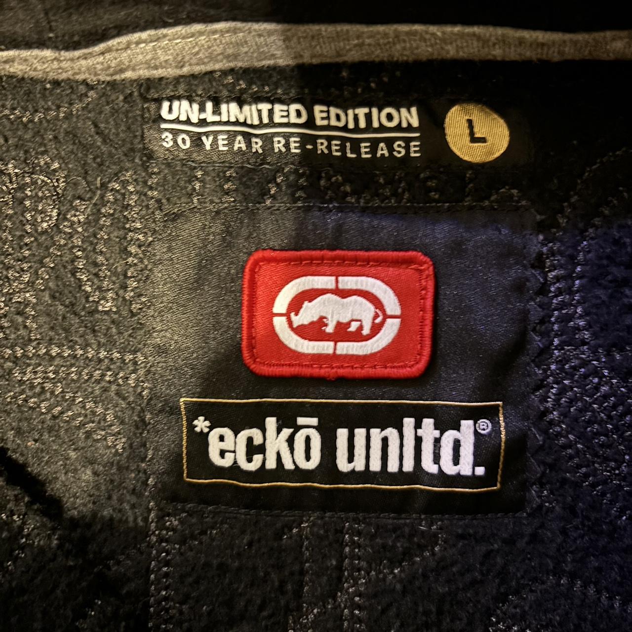 Large Ecko UNLTD zip up hoodie, crazy embroidery all... - Depop