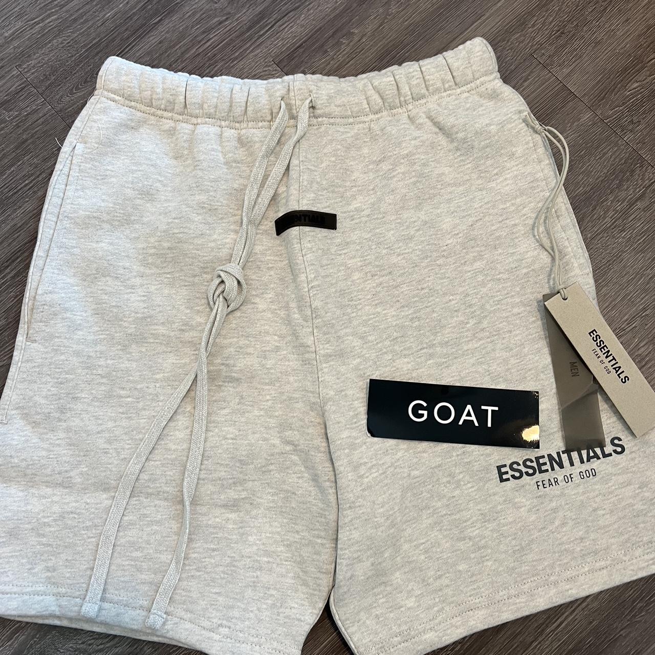 Essentials light grey men’s shorts size xxs Never... - Depop