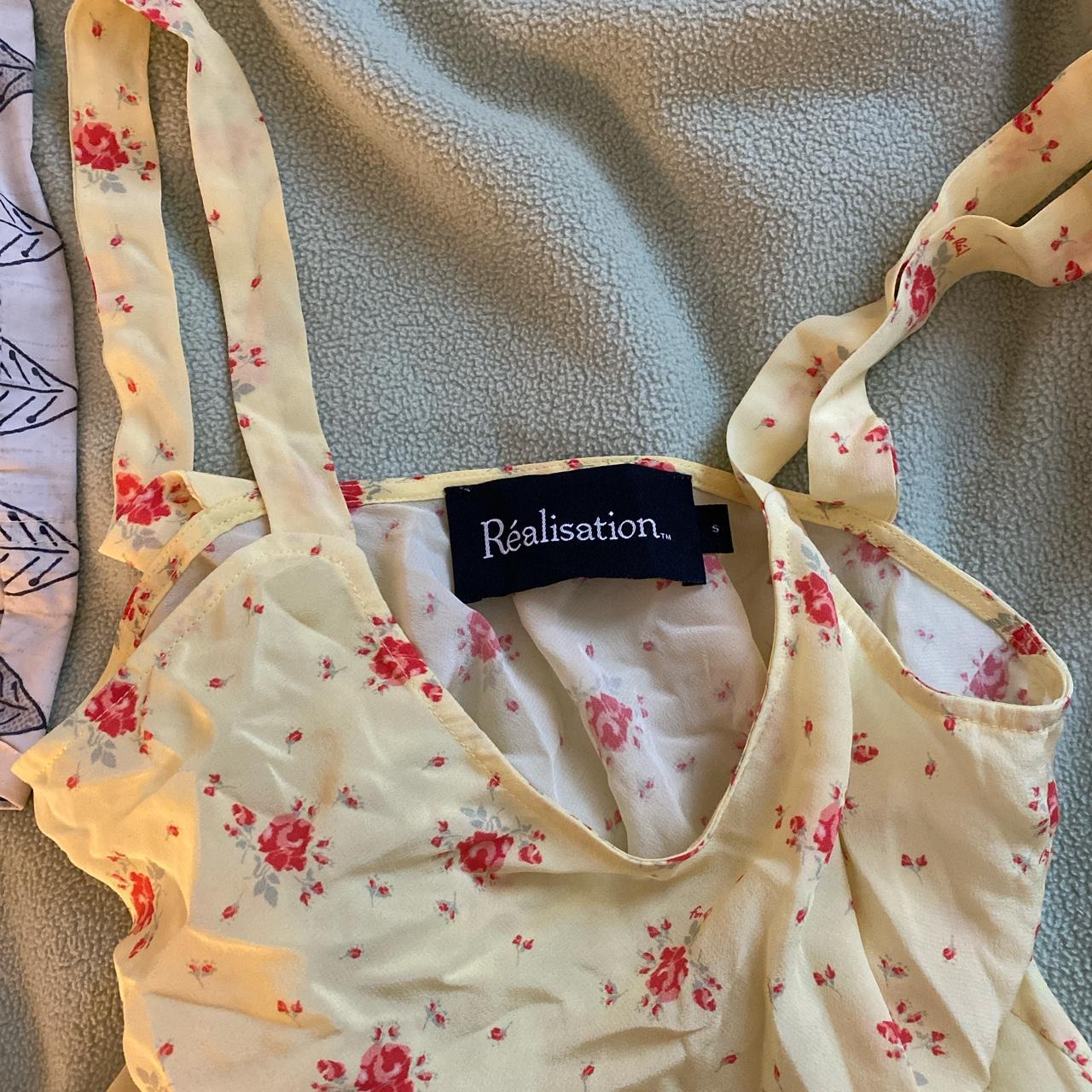 Realisation Par Maxi yellow floral dress Size small - Depop