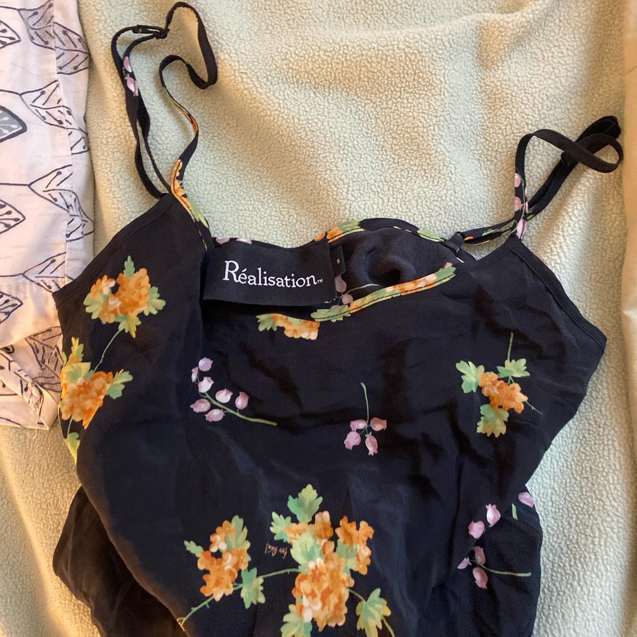 Realisation Par Maxi black/navy ? Floral dress Size... - Depop