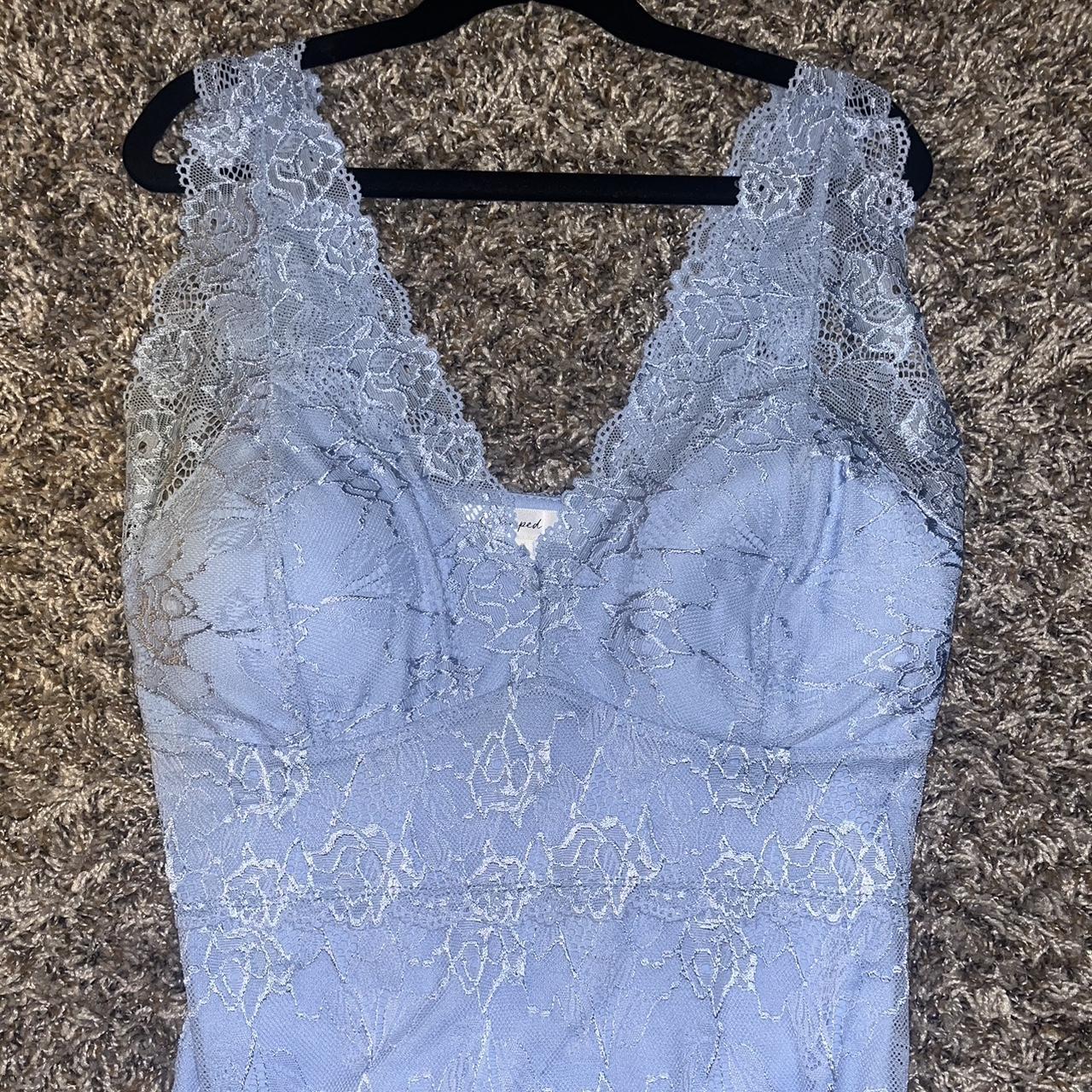Baby Blue Lace Bodysuit! 🦋 Revamped Size [M] - Depop