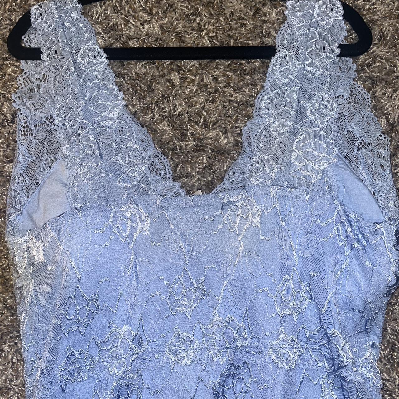 Baby Blue Lace Bodysuit! 🦋 Revamped Size [M] - Depop