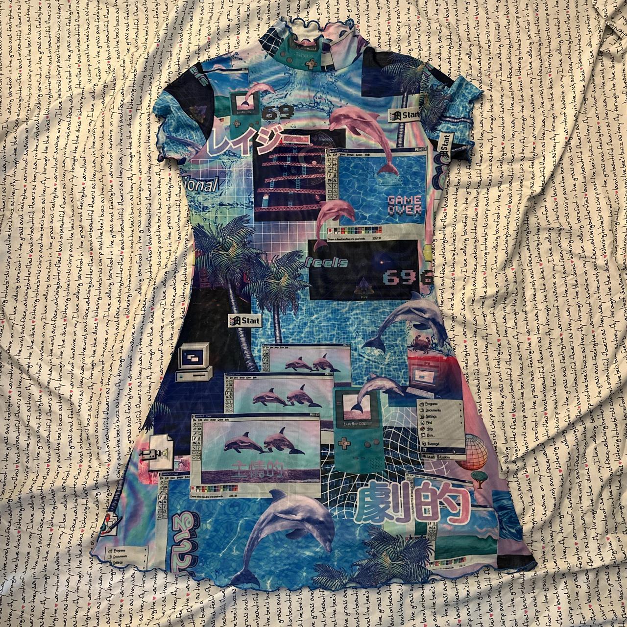 Sheer mesh dress #vaporwave - Depop