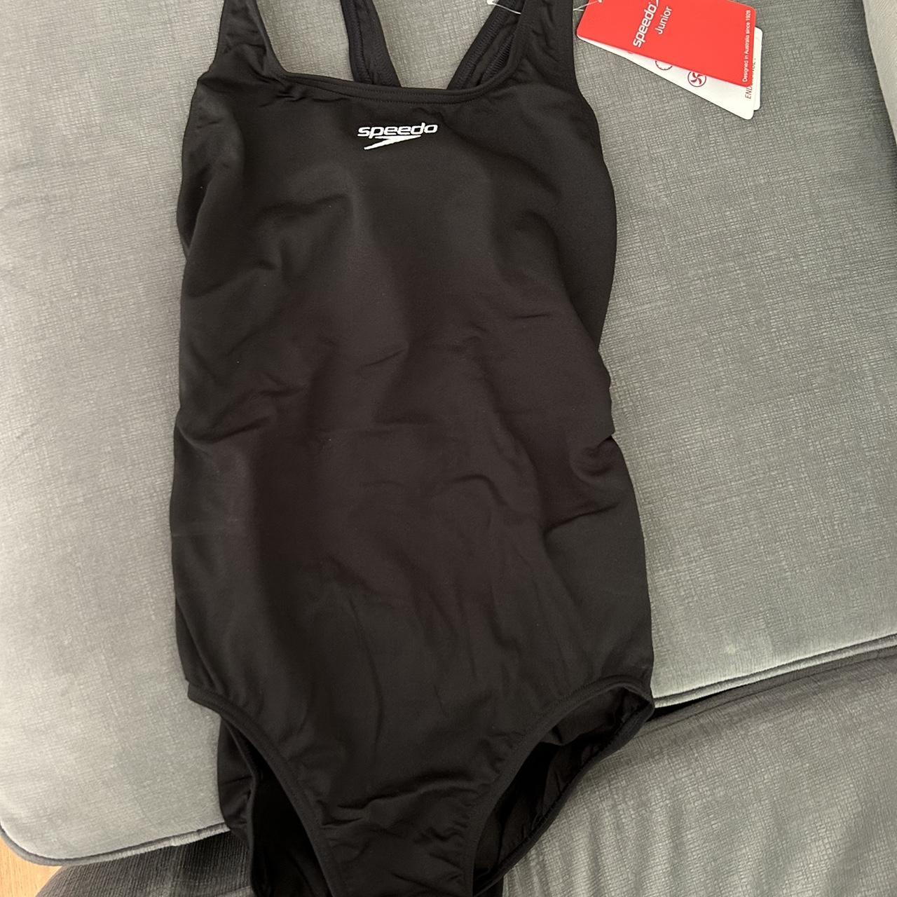 Speedo junior black swimsuit. Size 34 or 14 kids.... - Depop