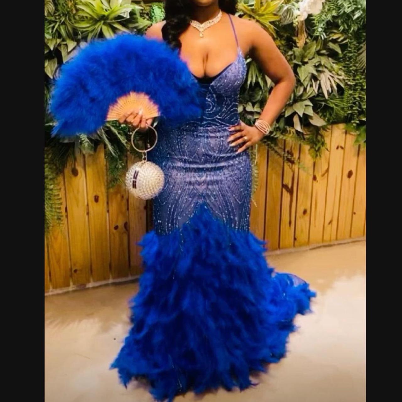 Designer Women's Fishtail Dress - Blue - L – Blue and… - Gem