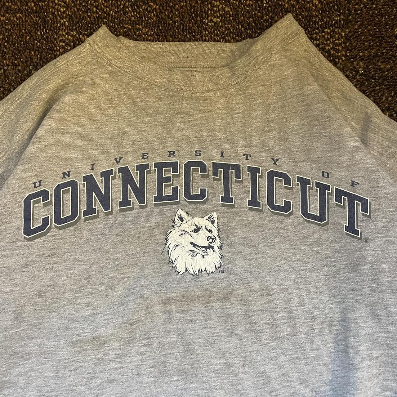 Vintage UCONN Sweatshirt Grey Connecticut Jansport... | Depop