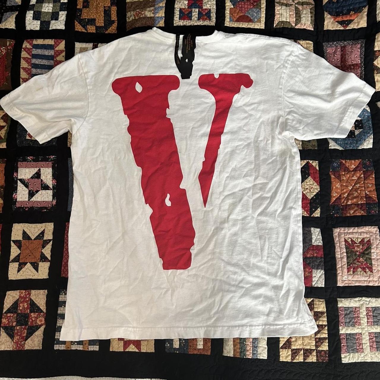 White Red Vlone Tee Size Small - Depop