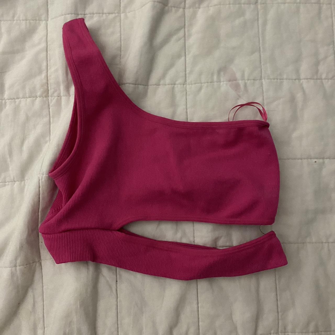 Hot pink one shoulder crop top🩷🩷 - Depop
