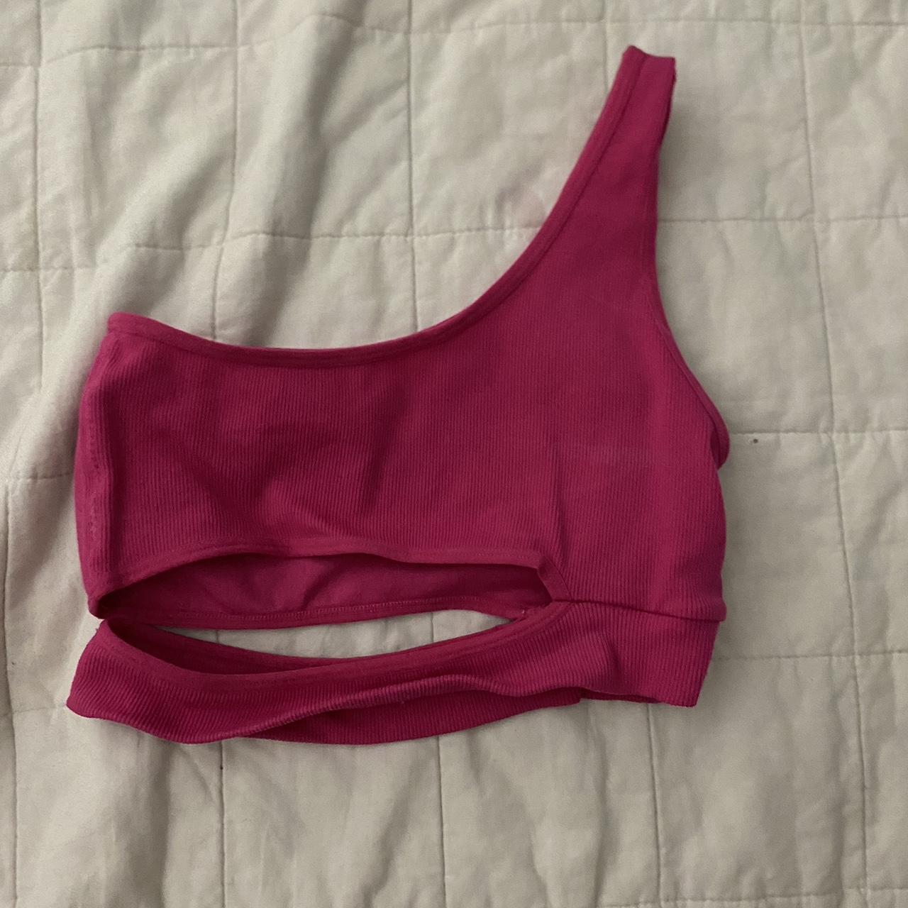 Hot pink one shoulder crop top🩷🩷 - Depop