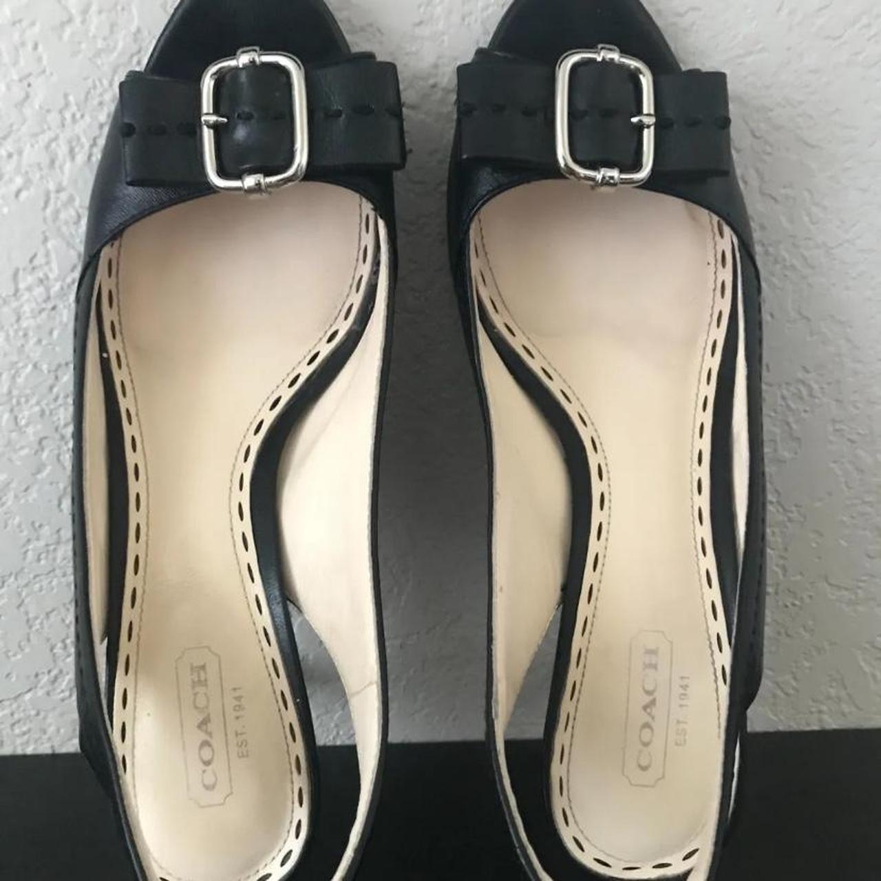 GENTLY USED - Coach Miranda Open Toe Slingbacks -... - Depop