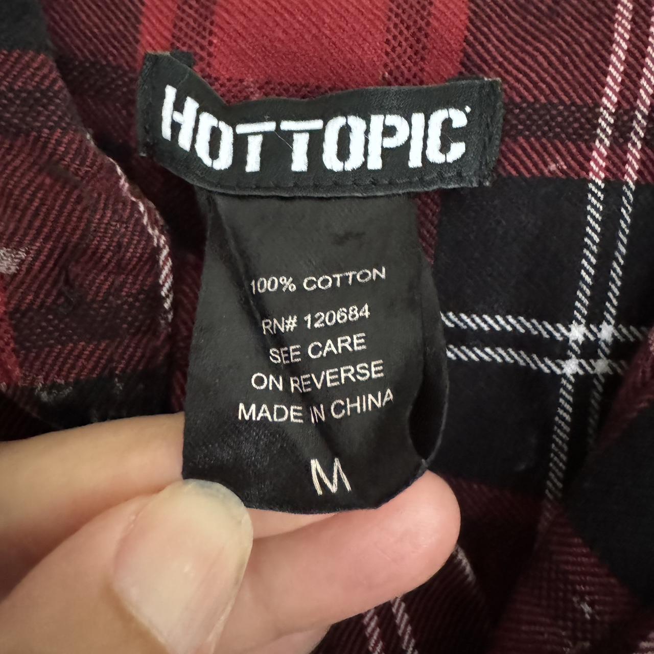 Hot Topic Red Black & White Plaid Woven Cotton... - Depop