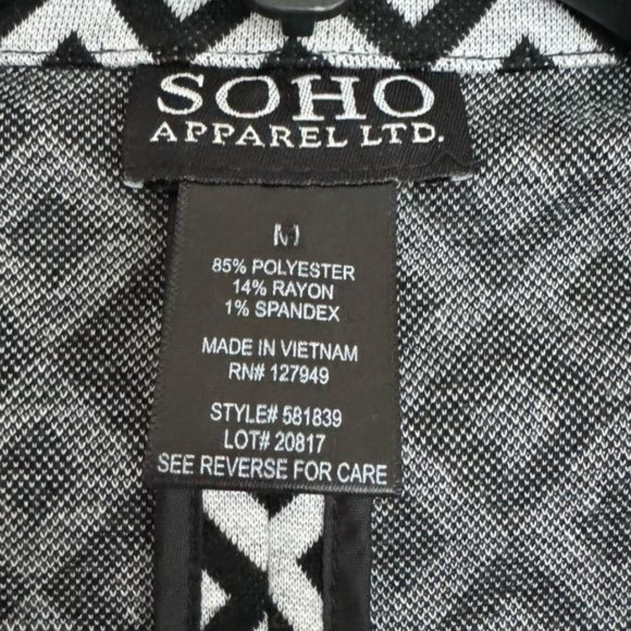 Soho black/ white Blazer w/ 3/4 ruched sleeve and... - Depop